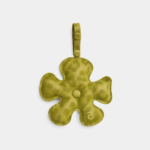 Accessory Charm Fan Flower Green Leopard (S)