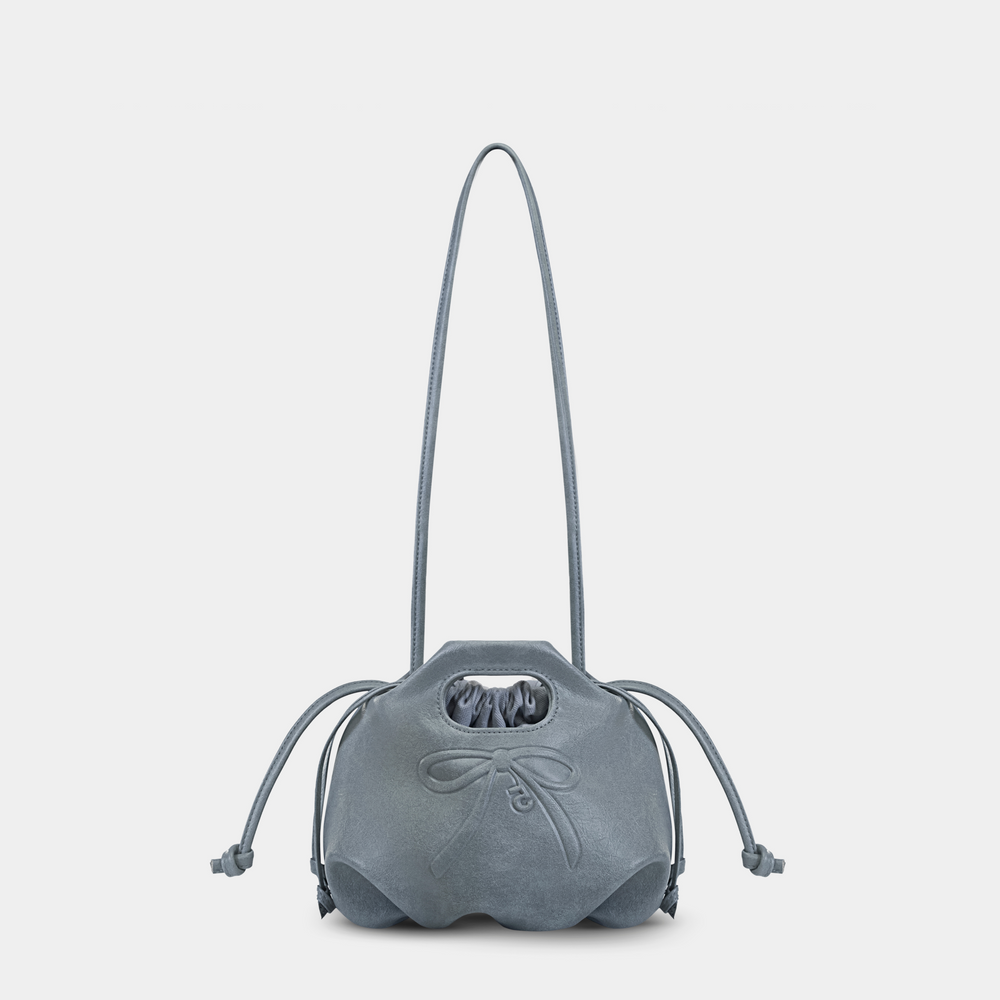 Bag MINI FLOWER DRAWSTRING in Cement Blue