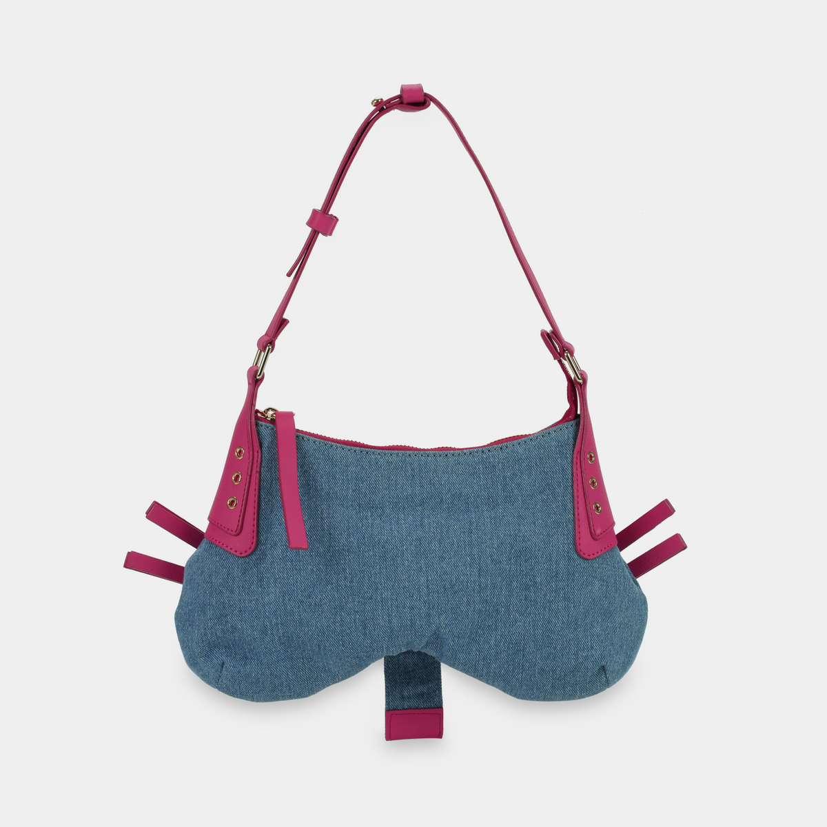 Bag BUTTERFLY in Denim x Hot Pink